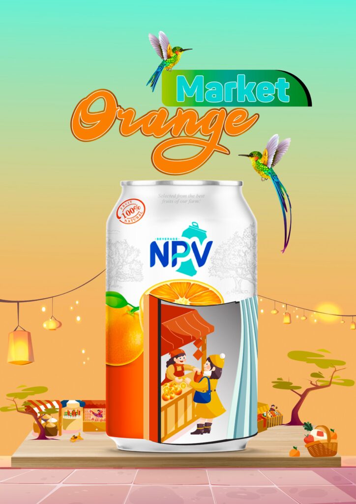 Orange Juice Drink 330ml Can NPV Brand - NPV Beverage