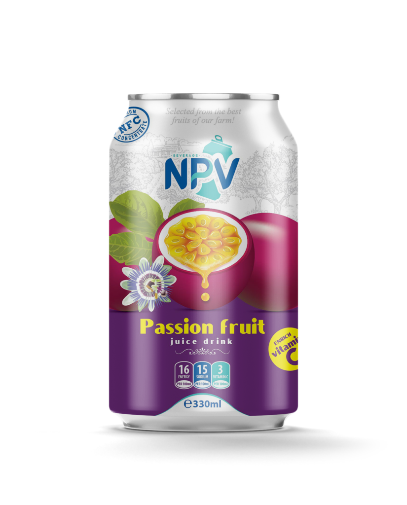 Passion Fruit Juice Drink 330ml Can NPV Brand - NPV Beverage