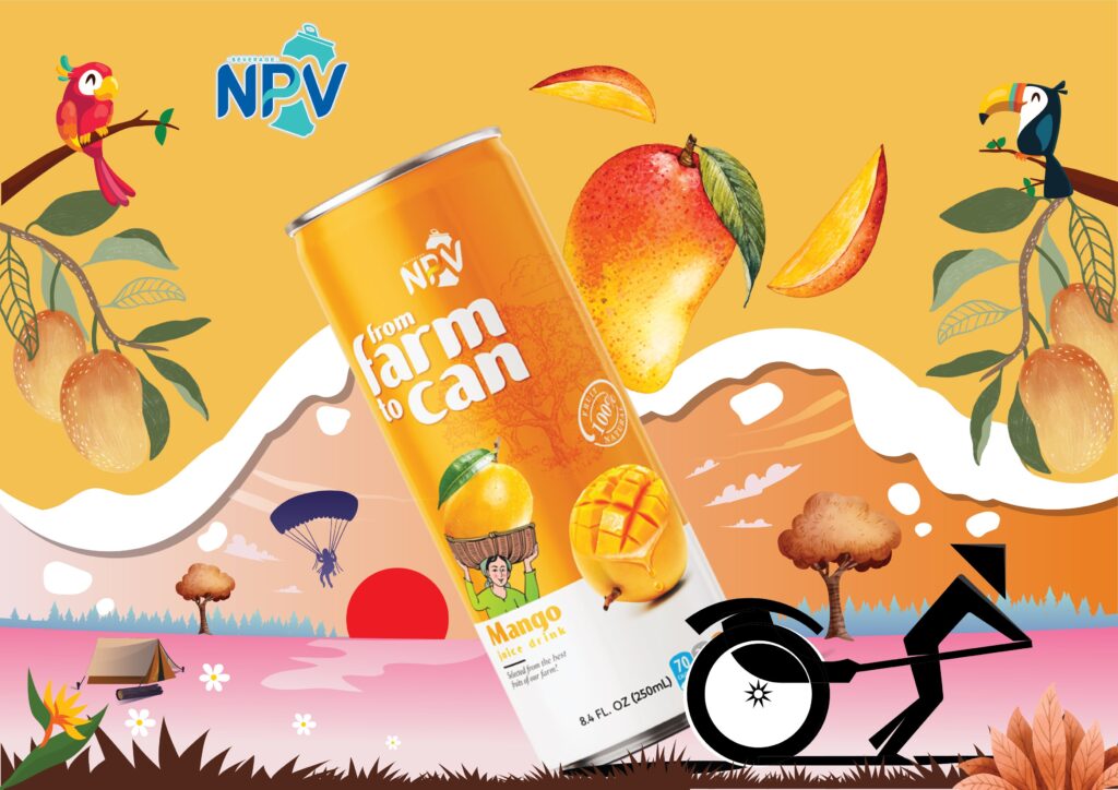 Mango Juice Drink 250ml Can - NPV Beverage
