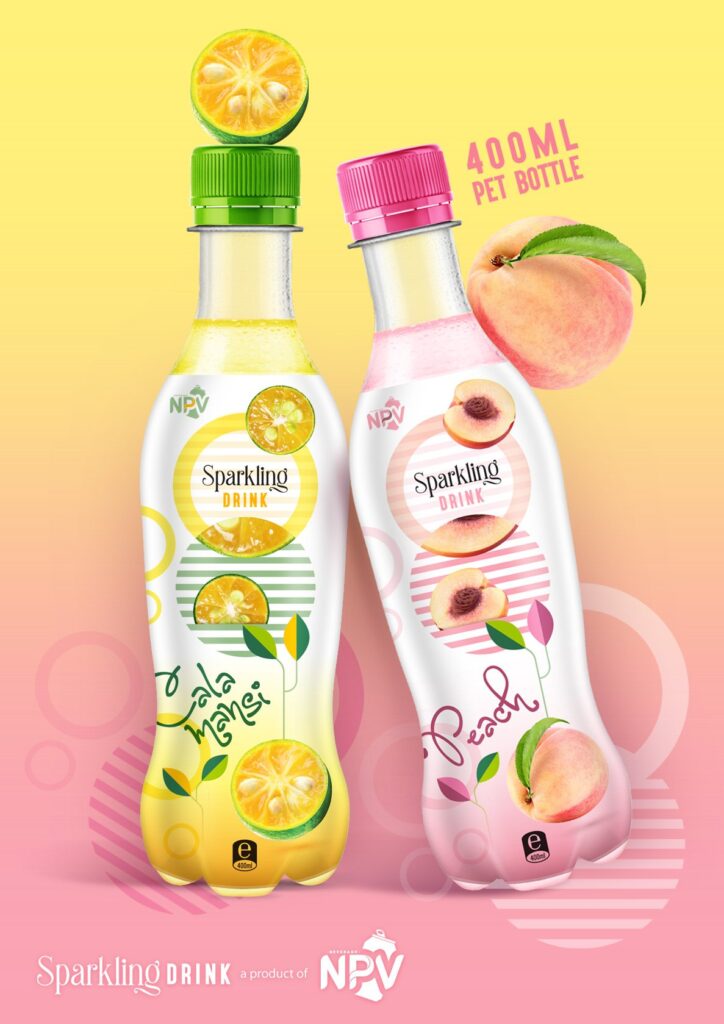 Sparkling Drink With Peach Flavor 400ml Pet Bottle - NPV Beverage