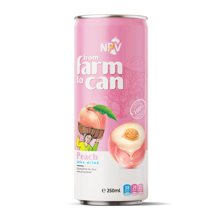 Peach Juice Drink 250ml Can NPV Brand - NPV Beverage