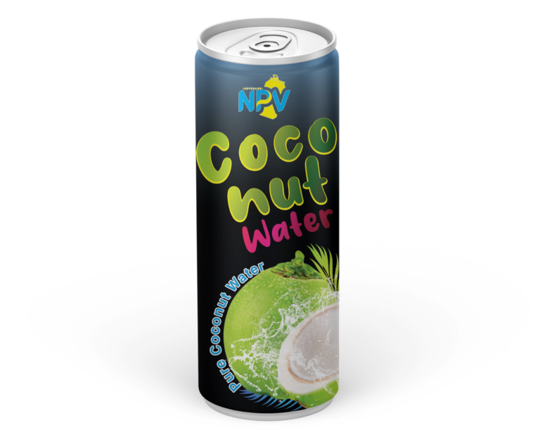 Natural Coconut Water 330 Can With Pulp NPV Brand - NPV Beverage